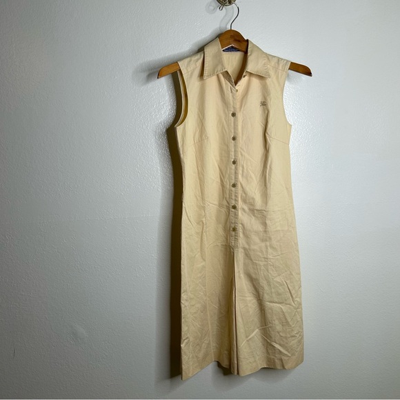 Burberry | Dresses | Burberry London Blue Label Tan Neutral Button Down ...